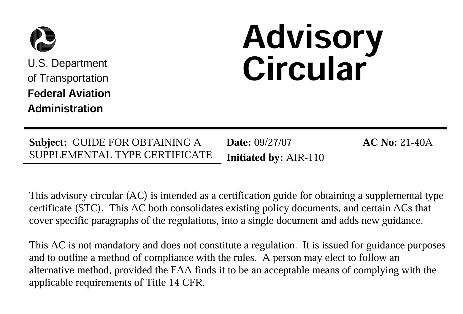 DOT Inspector General To Examine Consistency in FAA STC Process | AIN